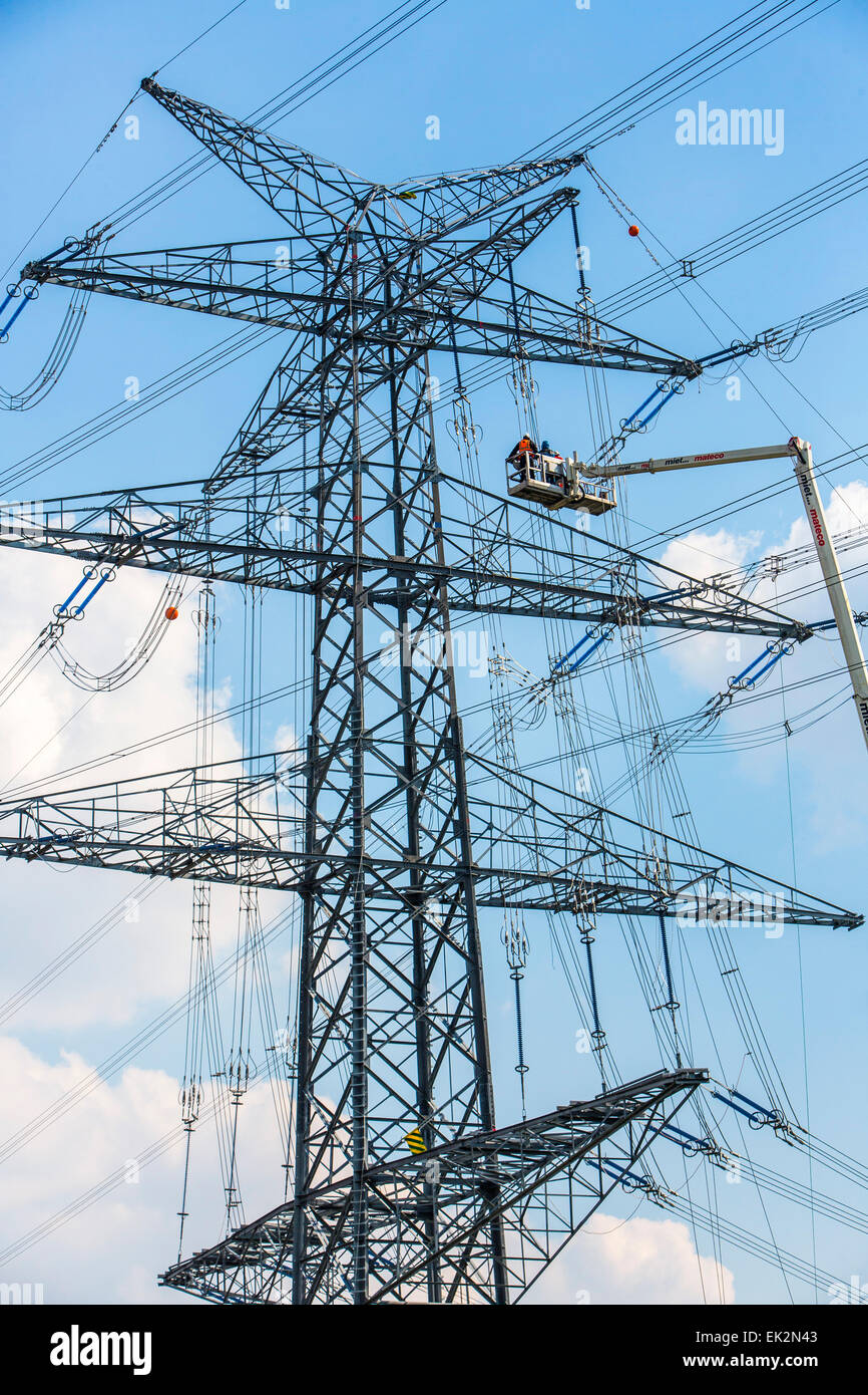 Construction of 380 kV overhead lines, development for electricity ...
