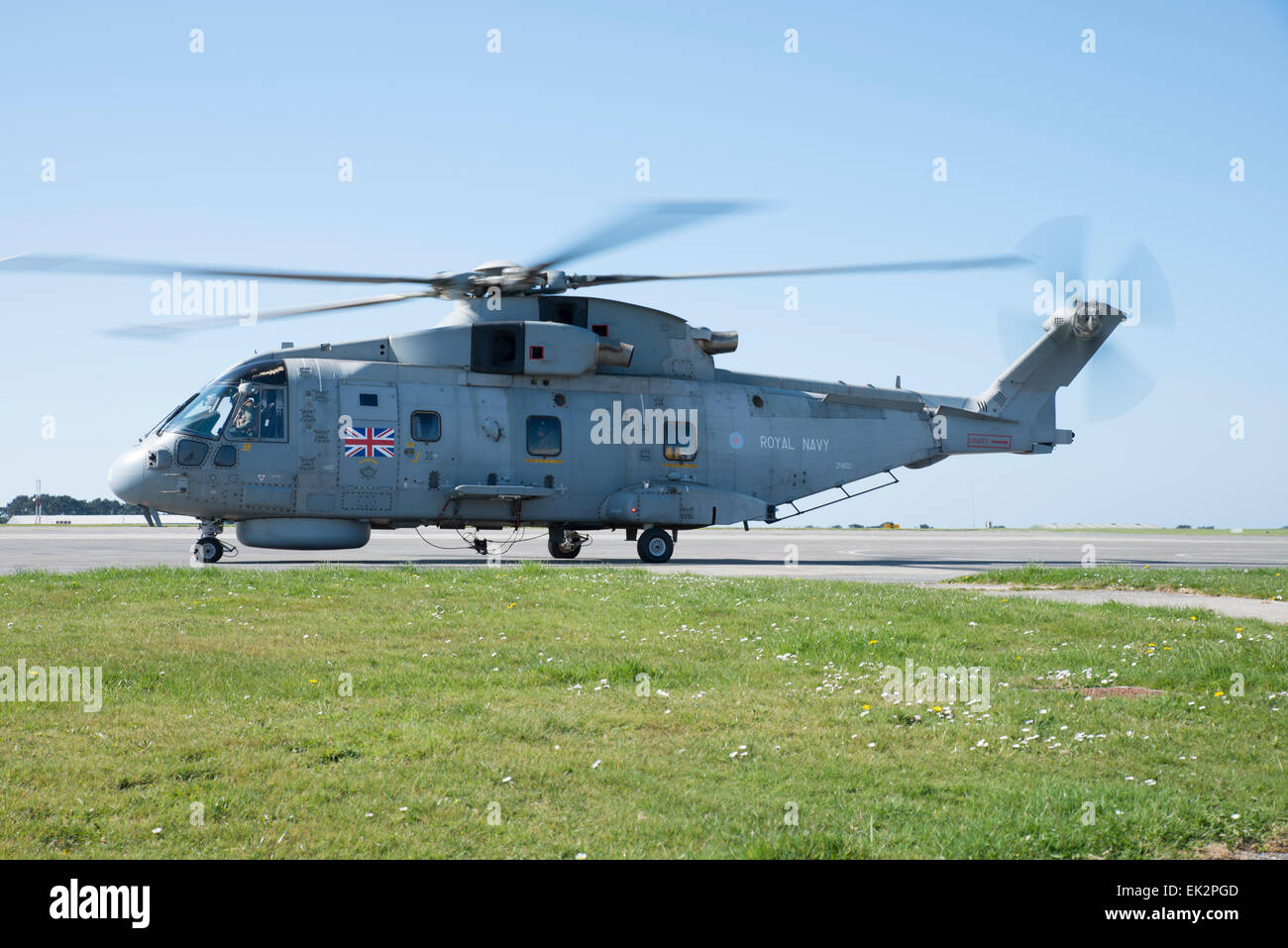 820 Squadron Merlin MK2 Helicopters return from the Ebola Aid Effort at Sierra Leone, to RNAS ...