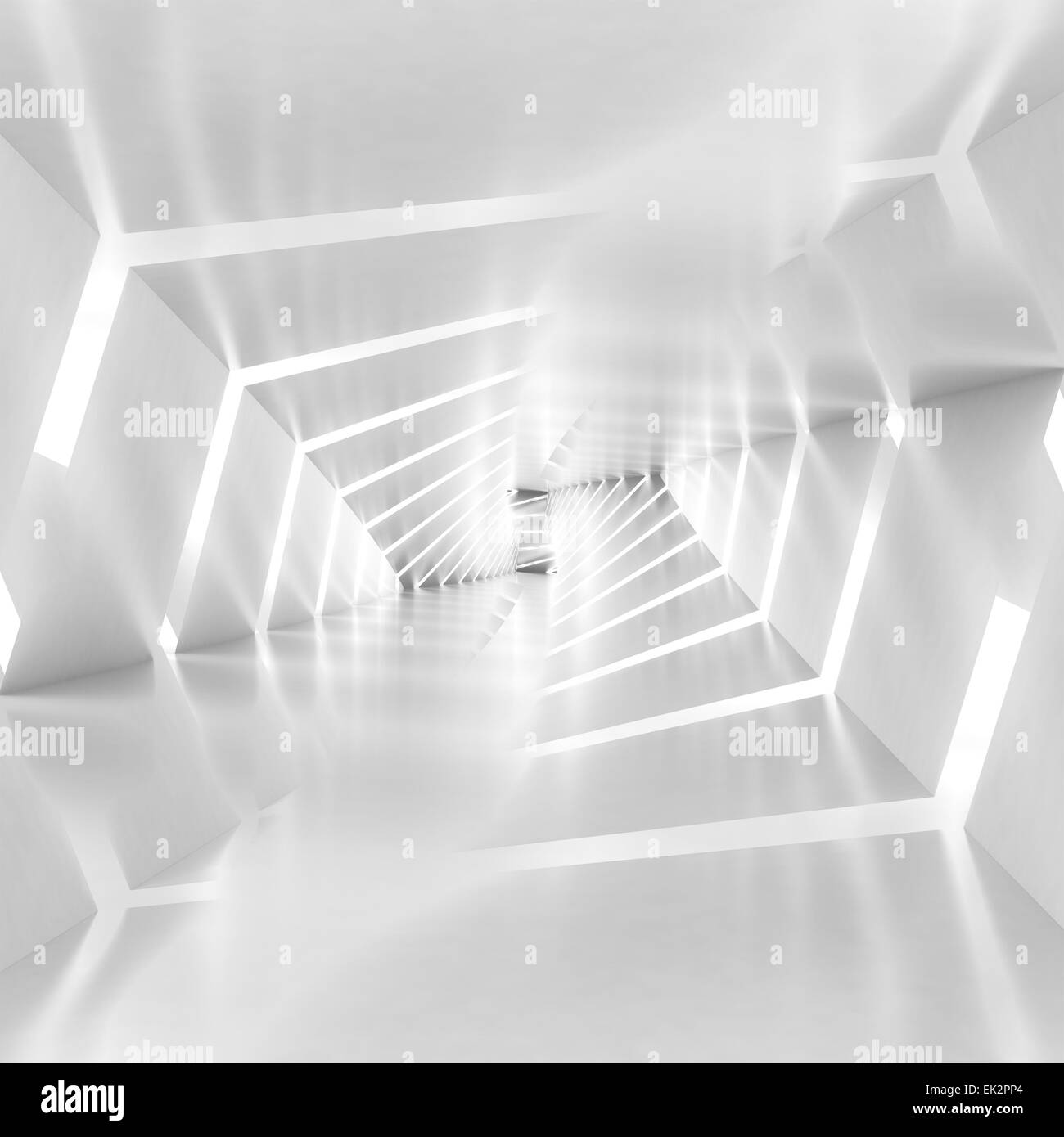 Abstract surreal tunnel background with spiral walls pattern, 3d ...