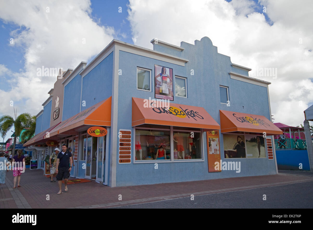 Shops in Antigua in the Caribbean Stock Photo - Alamy