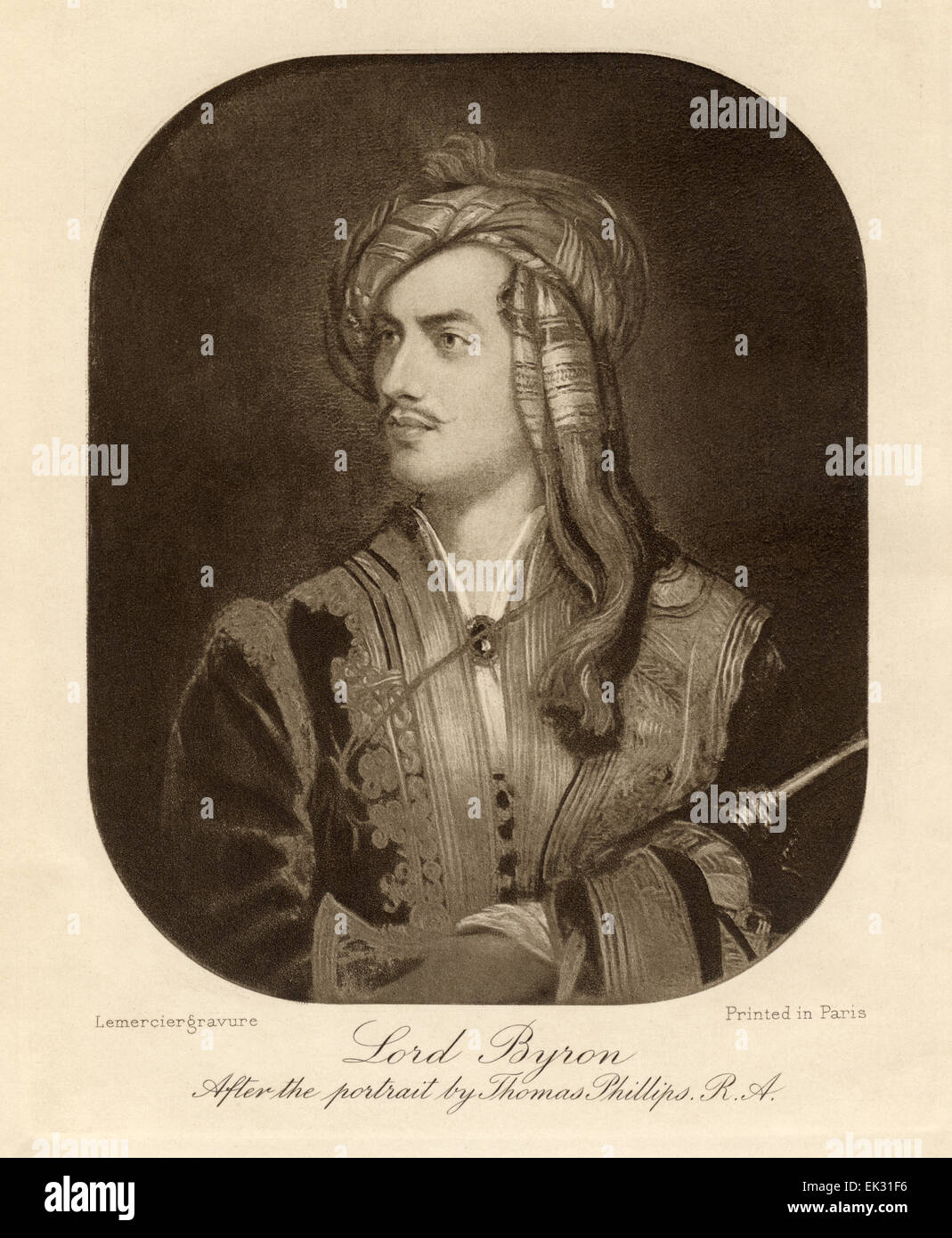 engraved portrait illustration of English poet and a leading figure in ...