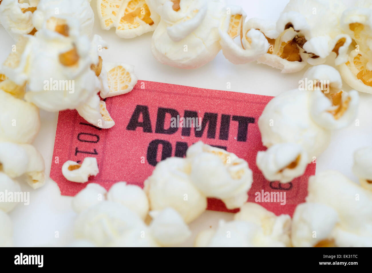 popcorn and movie ticket Stock Photo - Alamy