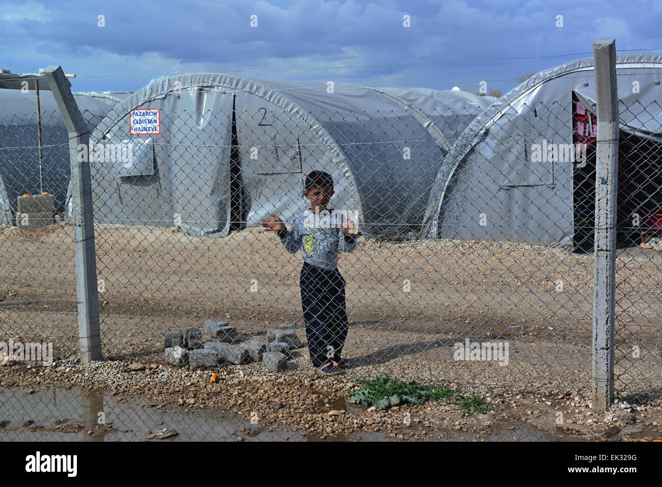 Syrian people in refugee camp in Suruc. These people are refugees from ...