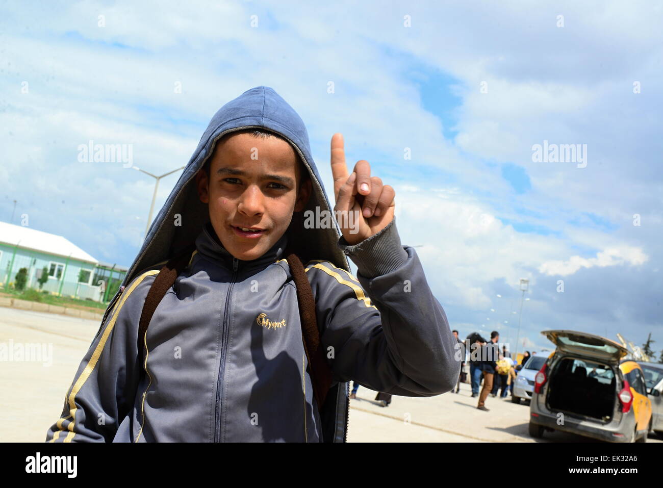portrait of refugees living homeless in Turkey. 2.4.2015 Reyhanli ...