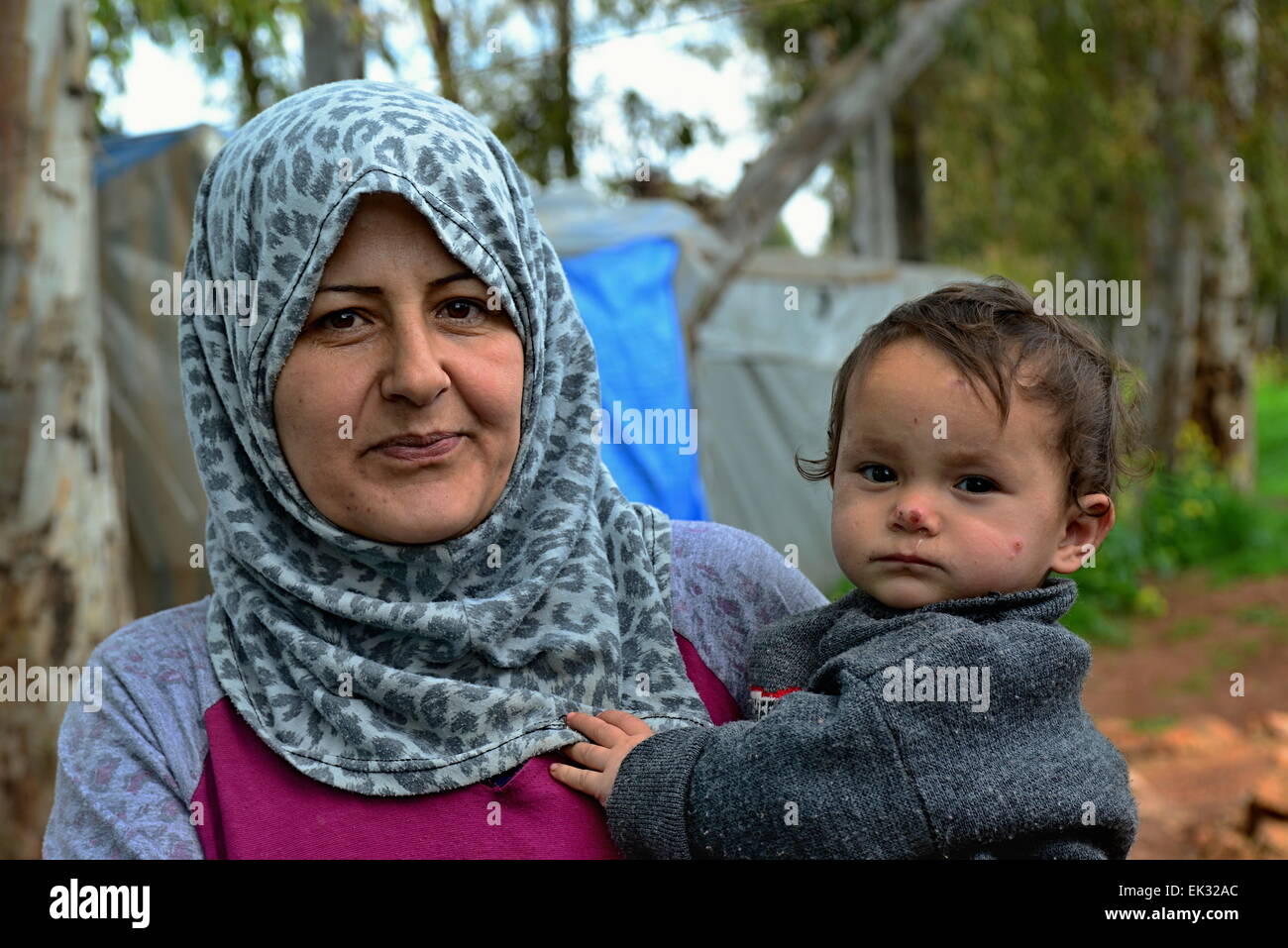 portrait of refugees living homeless in Turkey. 2.4.2015 Reyhanli ...