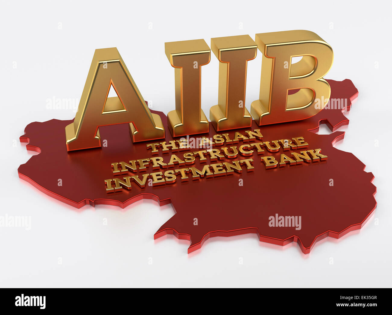AIIB - The Asian Infrastructure Investment Bank - 3D Render Stock Photo ...