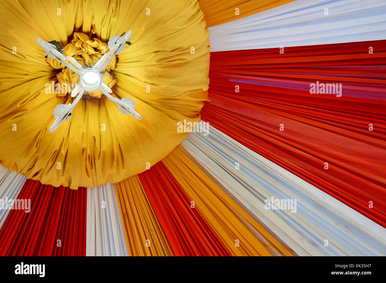 beautiful fabrics decoration with light on the ceiling Stock Photo - Alamy