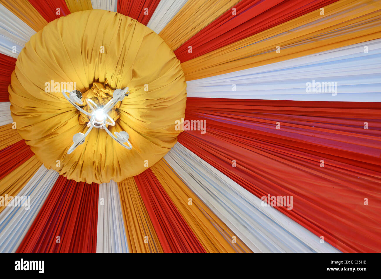 beautiful fabrics decoration with light on the ceiling Stock Photo - Alamy