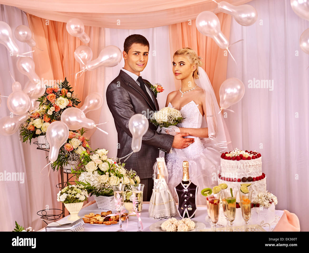 Group people at wedding table Stock Photo - Alamy