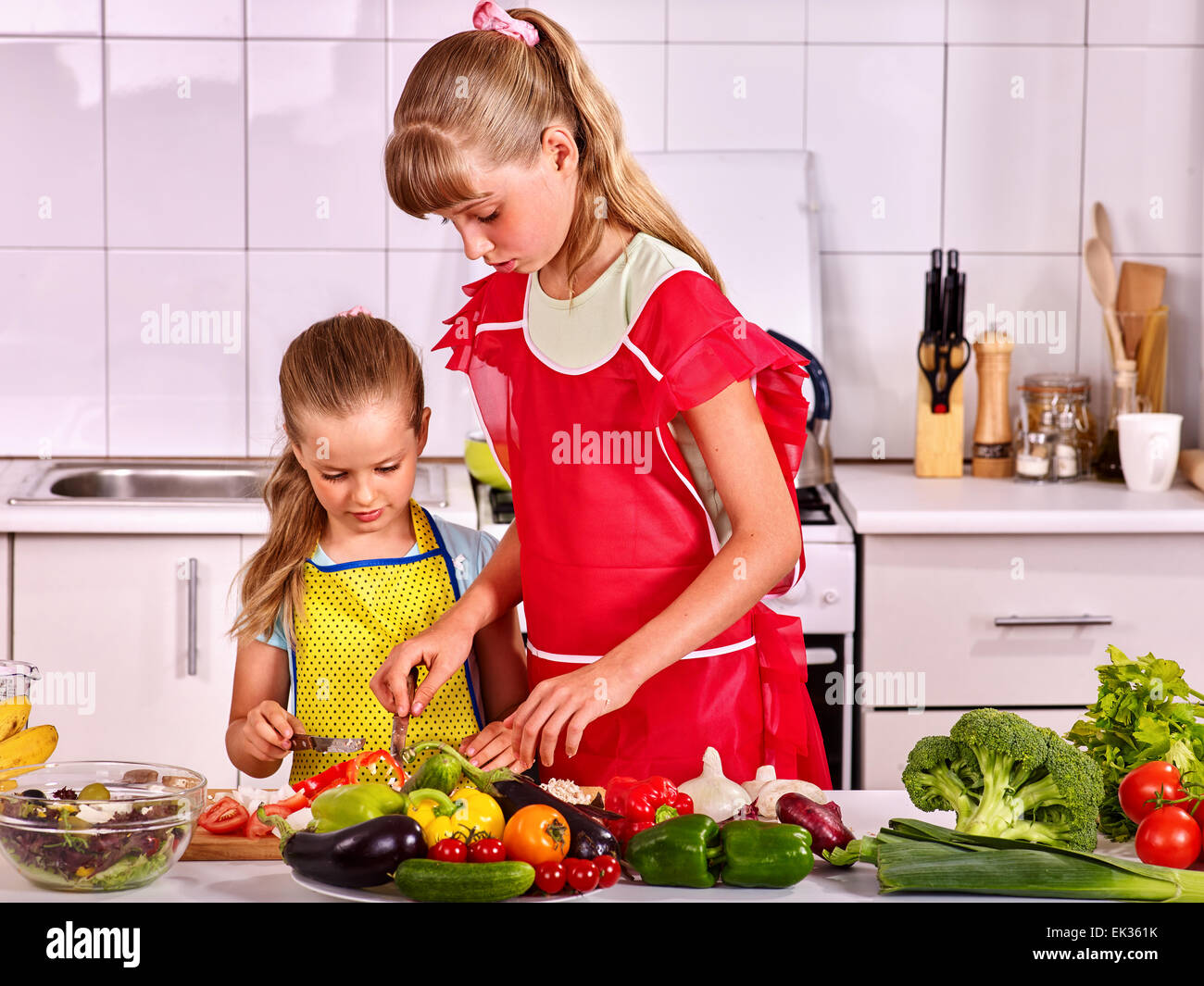 Children cooking at kitchen Stock Photo - Alamy