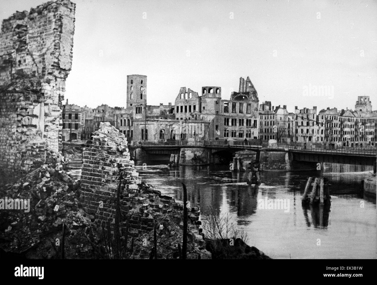 Koenigsberg. Germany. The aftermath of a bombing raid on the city Stock ...
