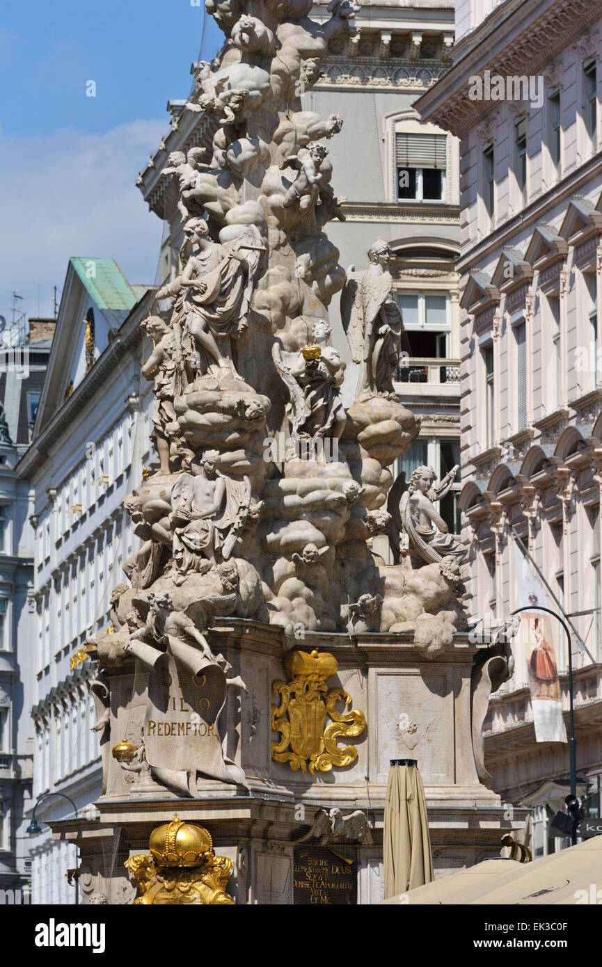 The Plague column commemorative monument , Vienna, Austria Stock Photo ...