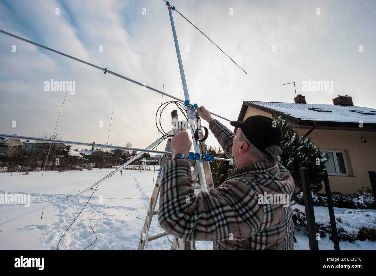 Amateur Radio antenna installation near Warsaw, Poland Stock Photo - Alamy