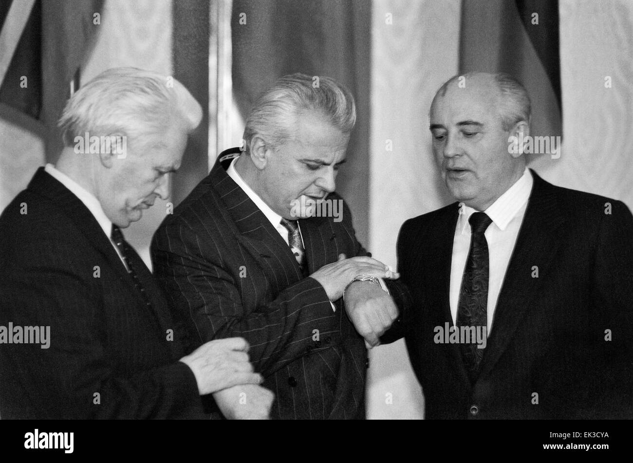 President Of Soviet Union Mikhail Gorbachev Black and White Stock ...