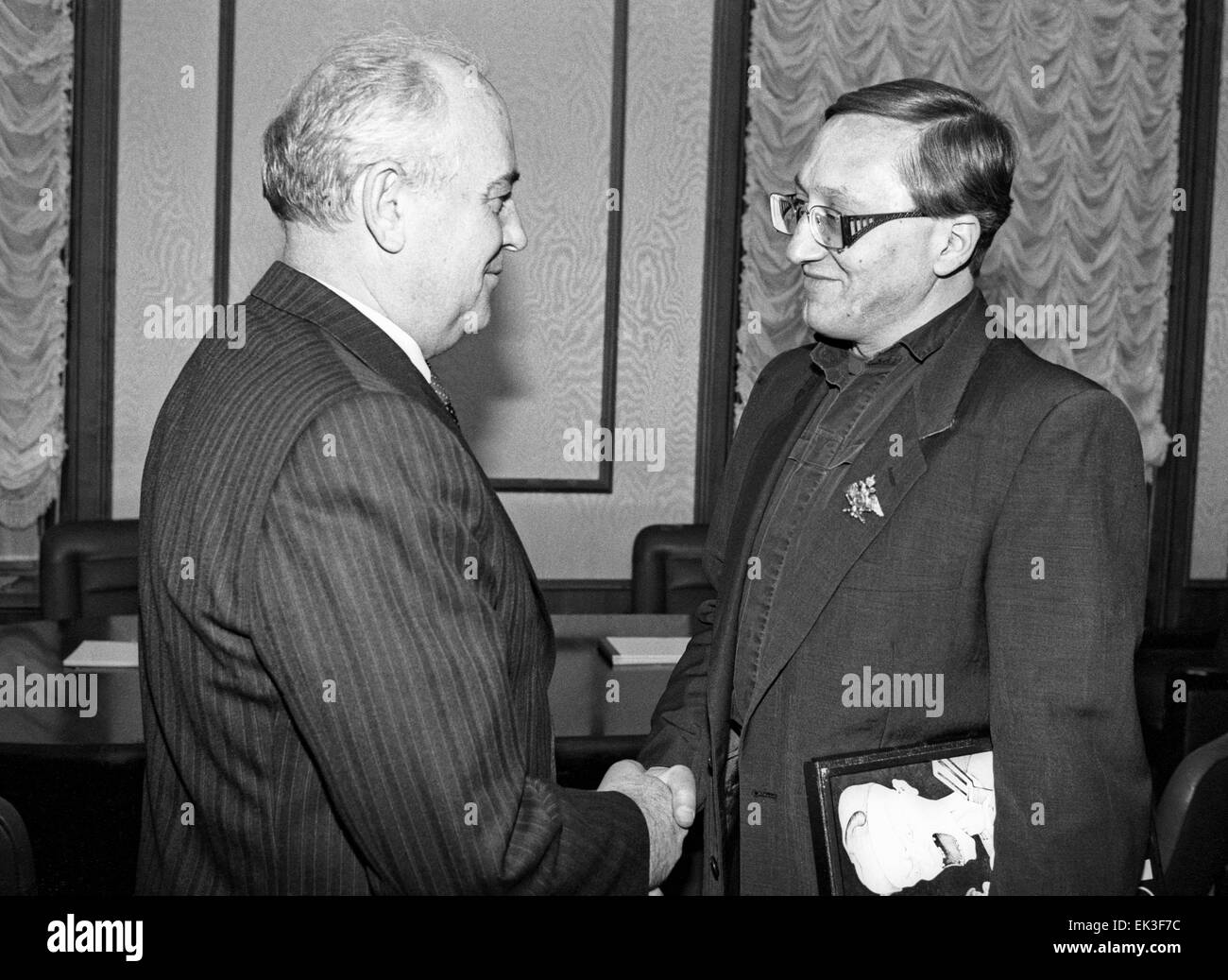 President Of Soviet Union Mikhail Gorbachev Black and White Stock ...