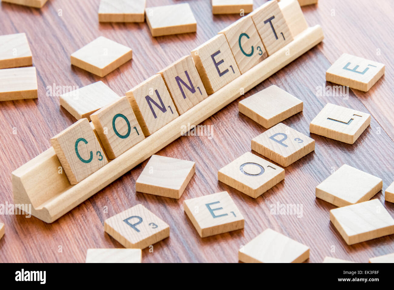 April 4, 2015: Houston, TX, USA - Scrabble Word Game wood tiles ...