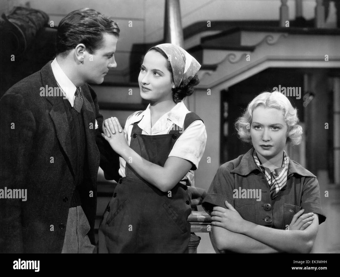 Joel McCrea, Merle Oberon, Miriam Hopkins, on-set of the Film "These ...