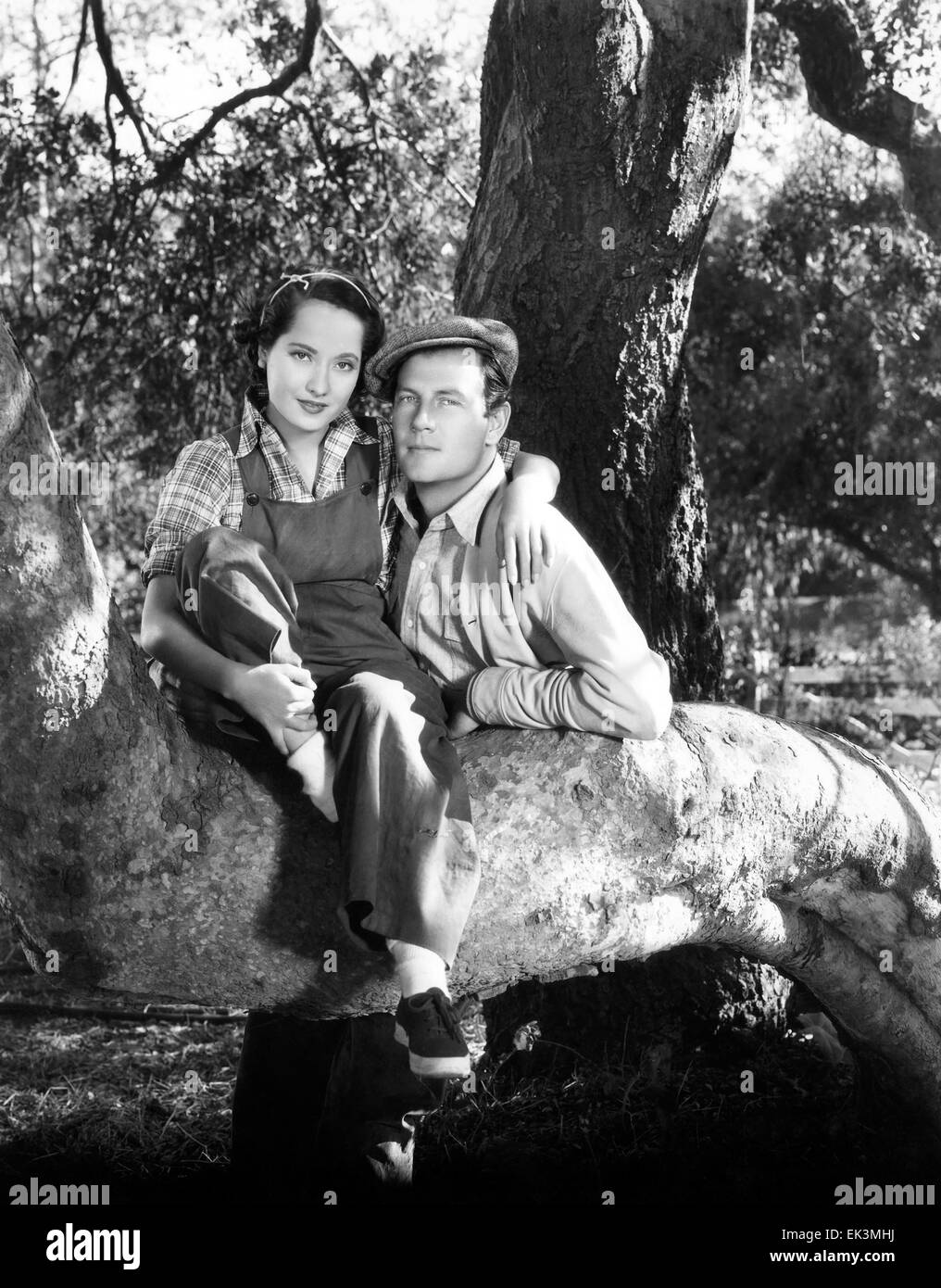 Joel McCrea, Merle Oberon, on-set of the Film "These Three", 1936 Stock ...