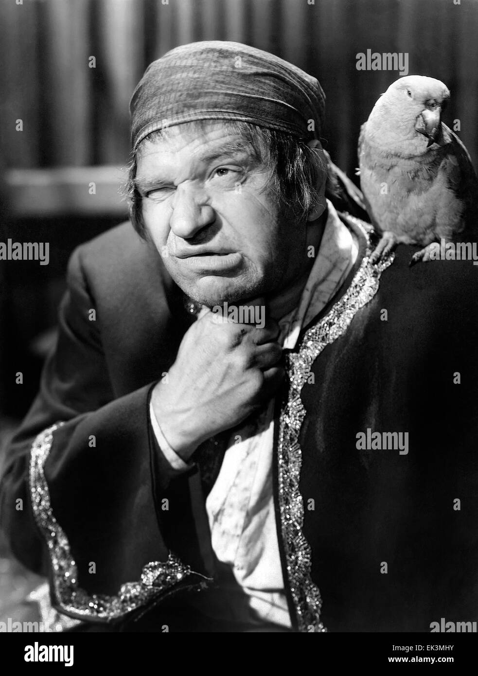 Wallace Beery, on-set of the Film "Treasure Island", 1934 Stock Photo ...