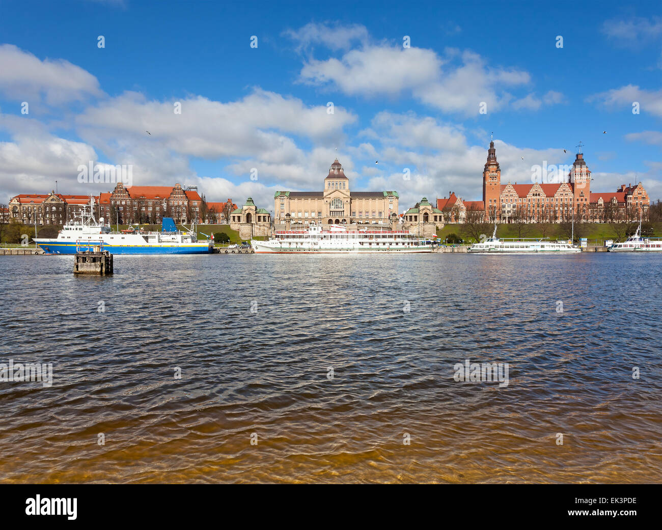 Szczecin city by the Odra River, Poland Stock Photo - Alamy