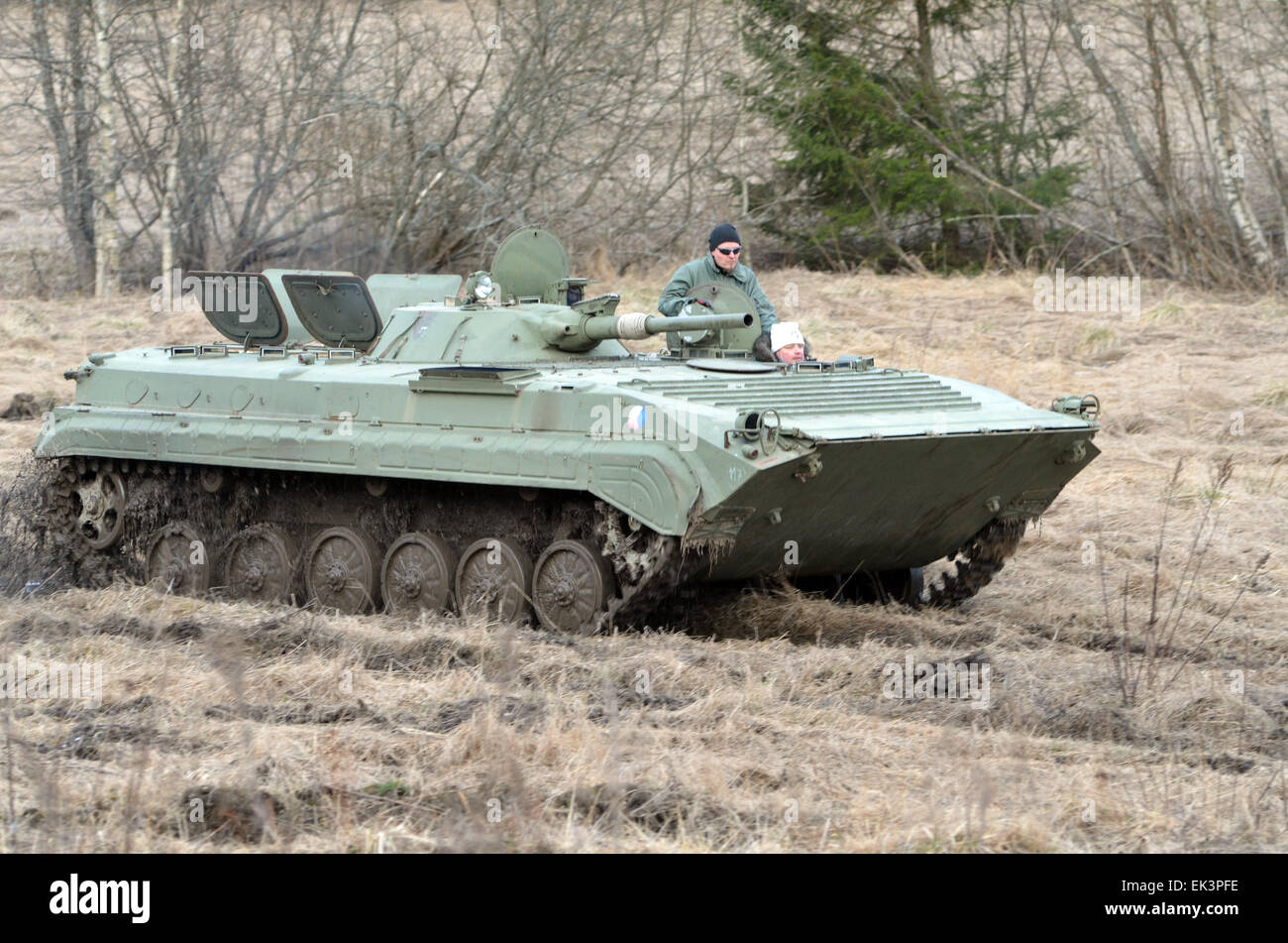 A Russian made army tank BMP1 on a fundrive usage. This tank was ...