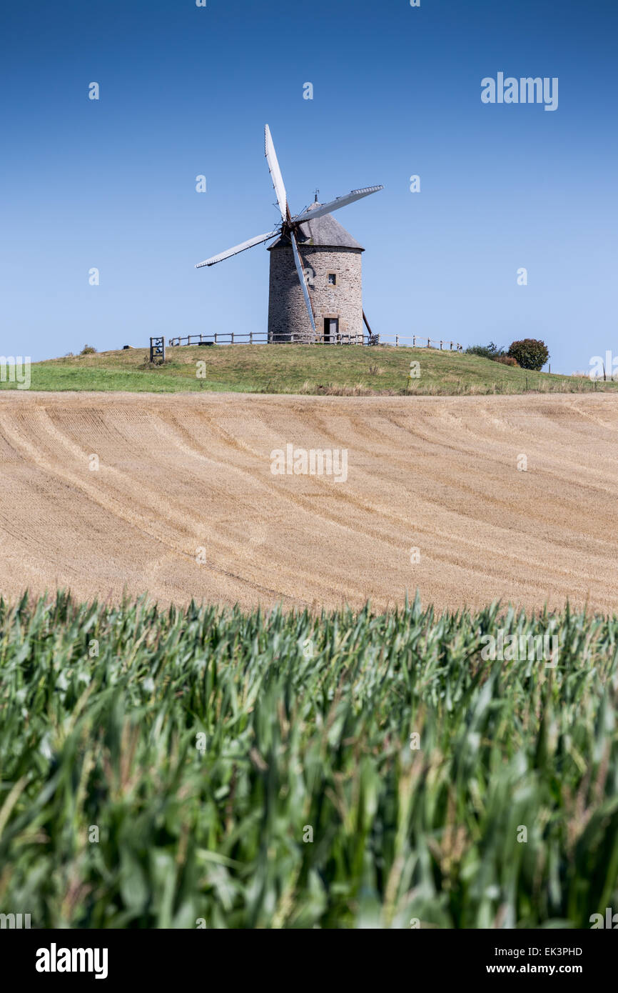 The moidrey windmill in pontorson normandy hi-res stock photography and ...