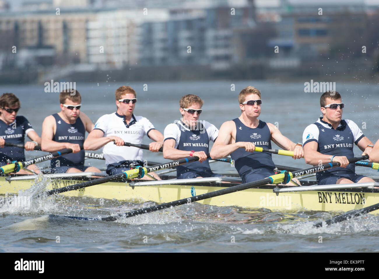River Thames, London. 6th April, 2015. Oxford University Boat Club ...
