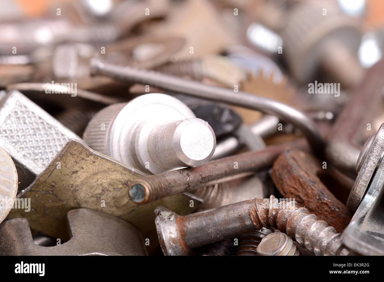 Different screws and other parts, close up Stock Photo - Alamy