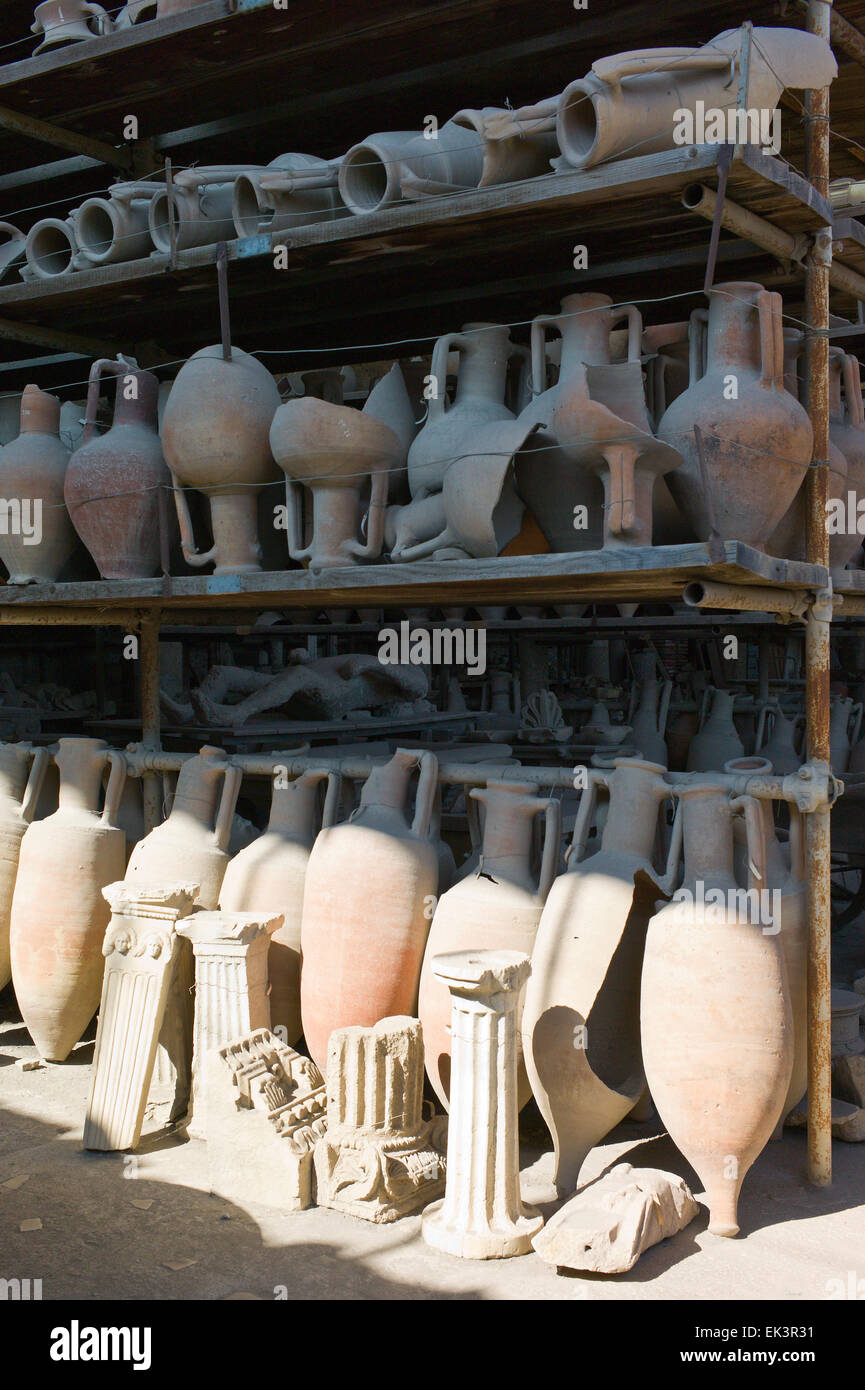 Storage of artefacts including amphora pots from the archaeological ...