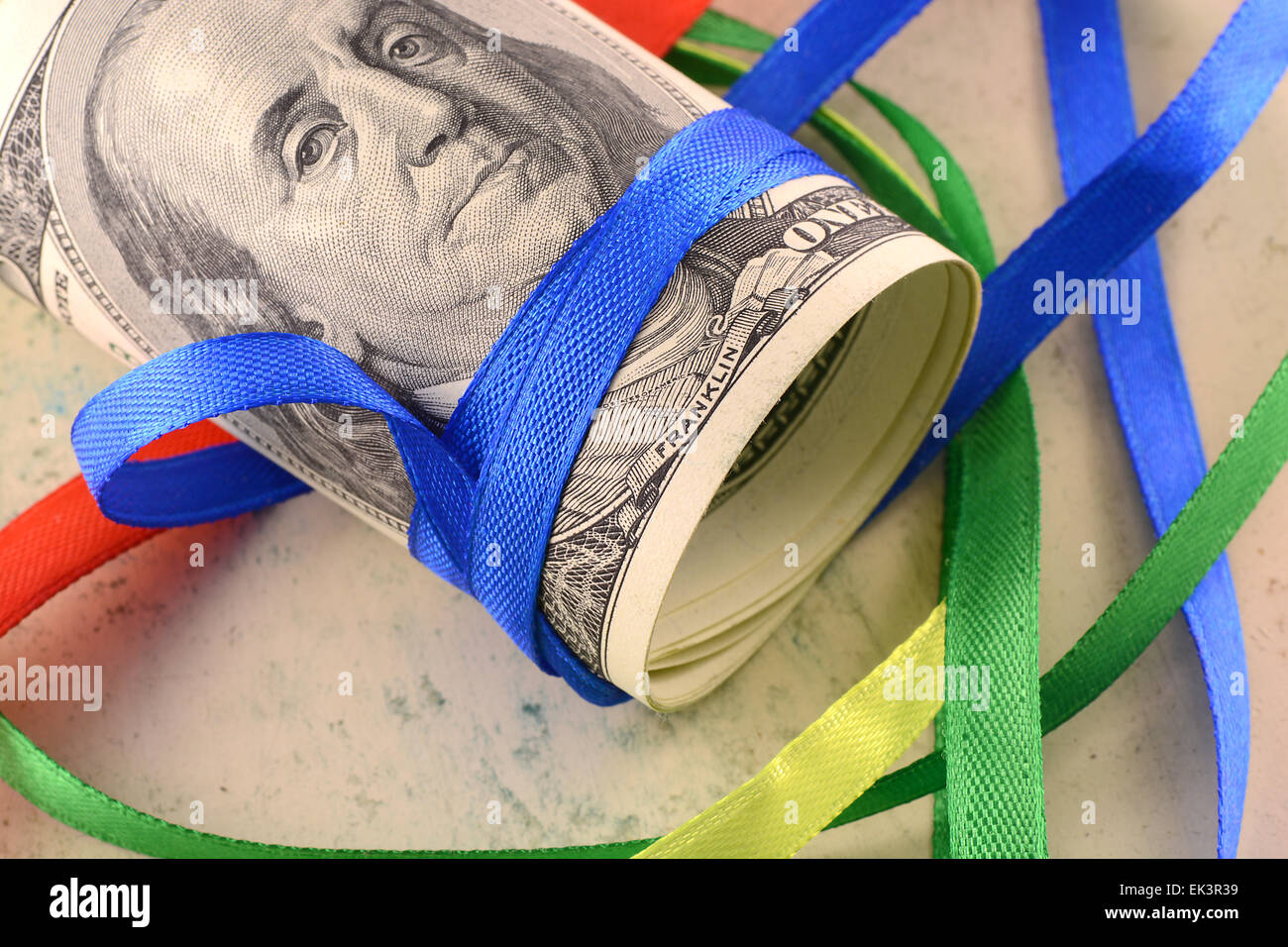 american money and ribbons Stock Photo - Alamy