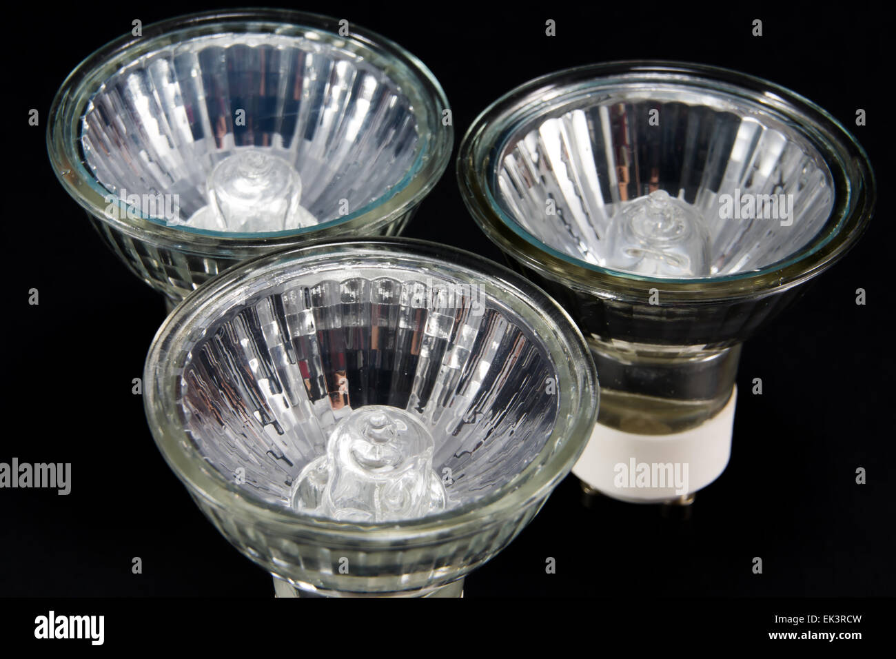No LED GU10 bulbs, lamps against a black background Stock Photo - Alamy