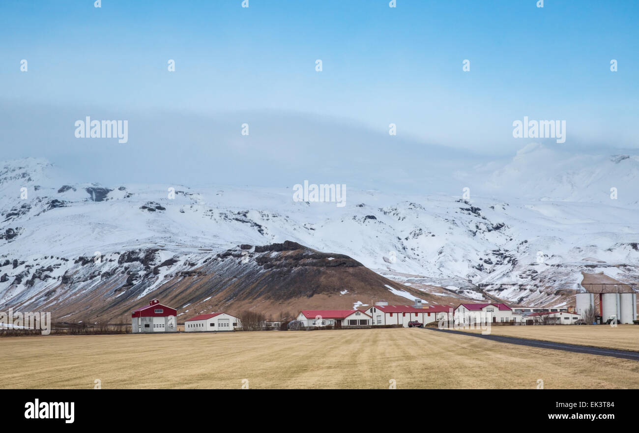 Icelandic landscape, with volcanoes and waterfalls Stock Photo - Alamy