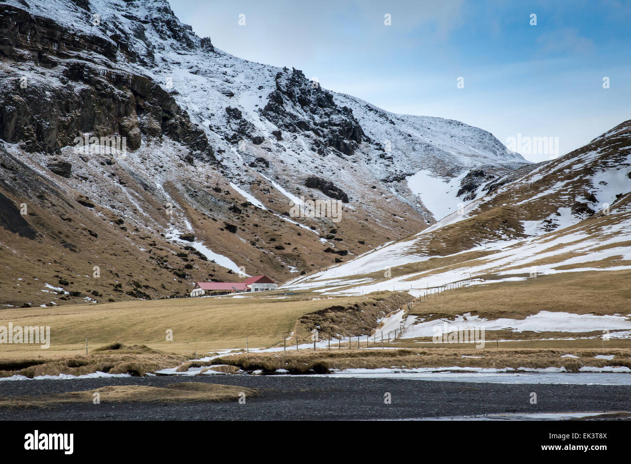 Icelandic landscape, with volcanoes and waterfalls Stock Photo - Alamy