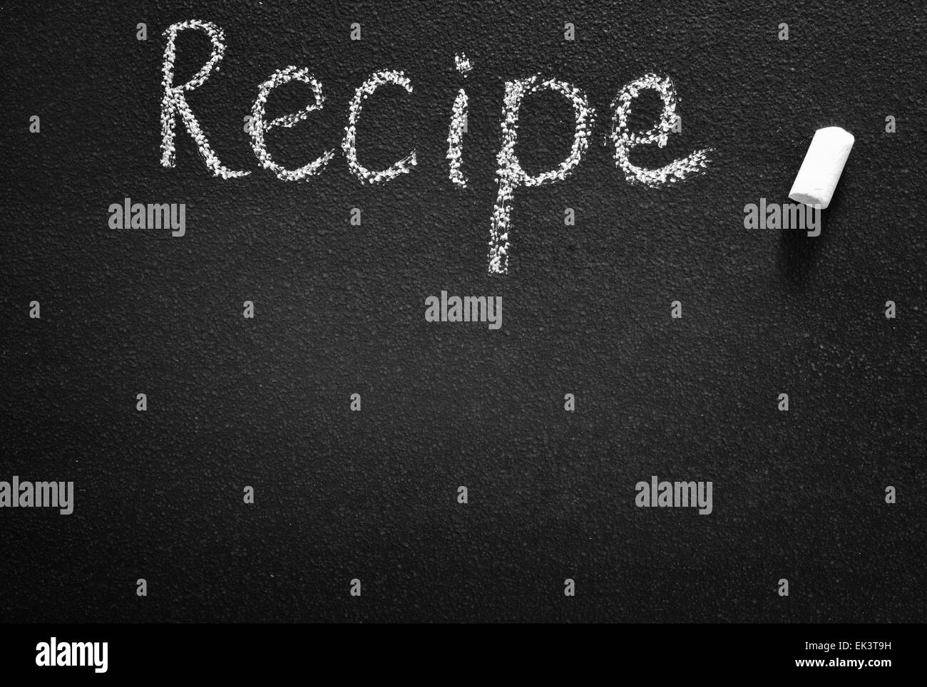 black board for recipe, black board and chalk Stock Photo - Alamy