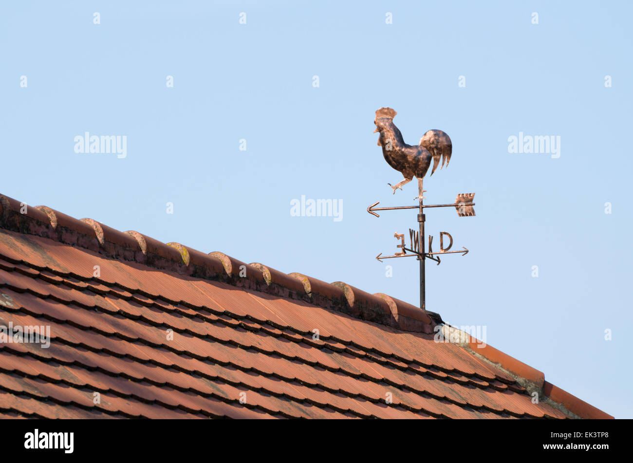 Copper Weathercock on the Rooftop with Hungarian Cardinal Marks Stock ...