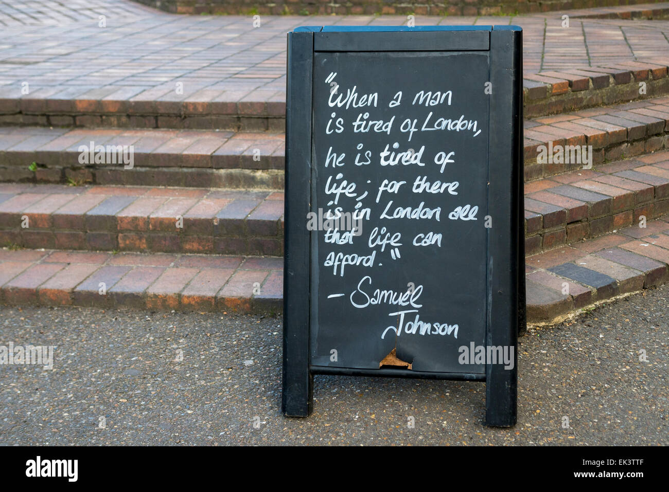 Samuel Johnson Quote, Written on an Advertising Board in London Street ...