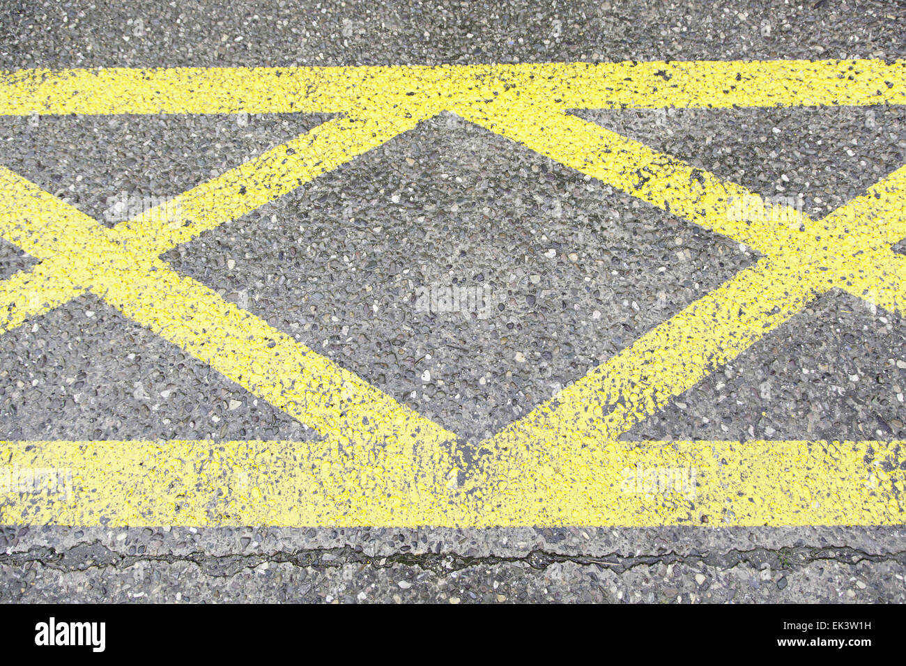 Yellow sign on asphalt, detail of an information signal, traffic Stock ...