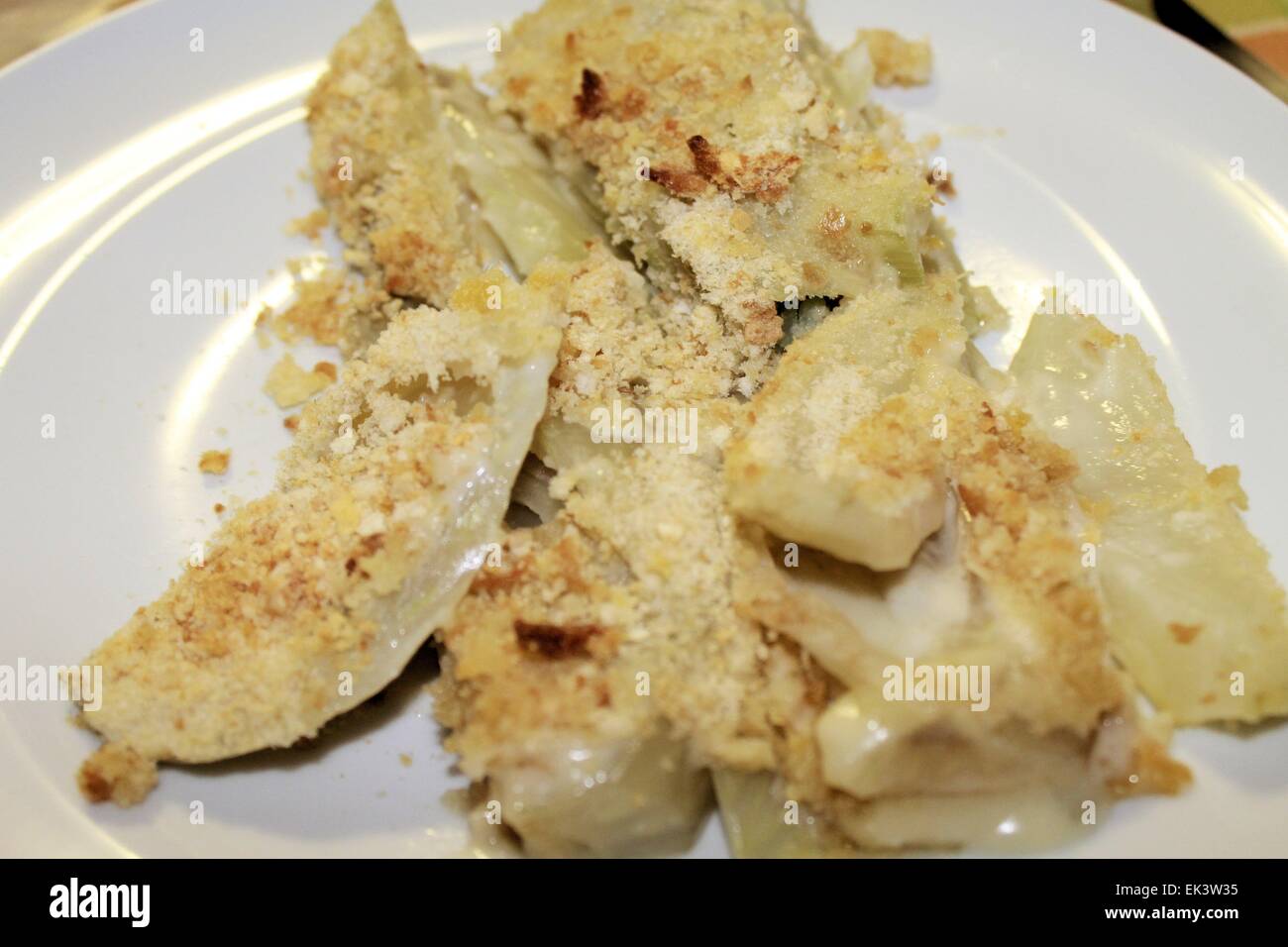 Fennel gratin with bechamel sauce Stock Photo - Alamy