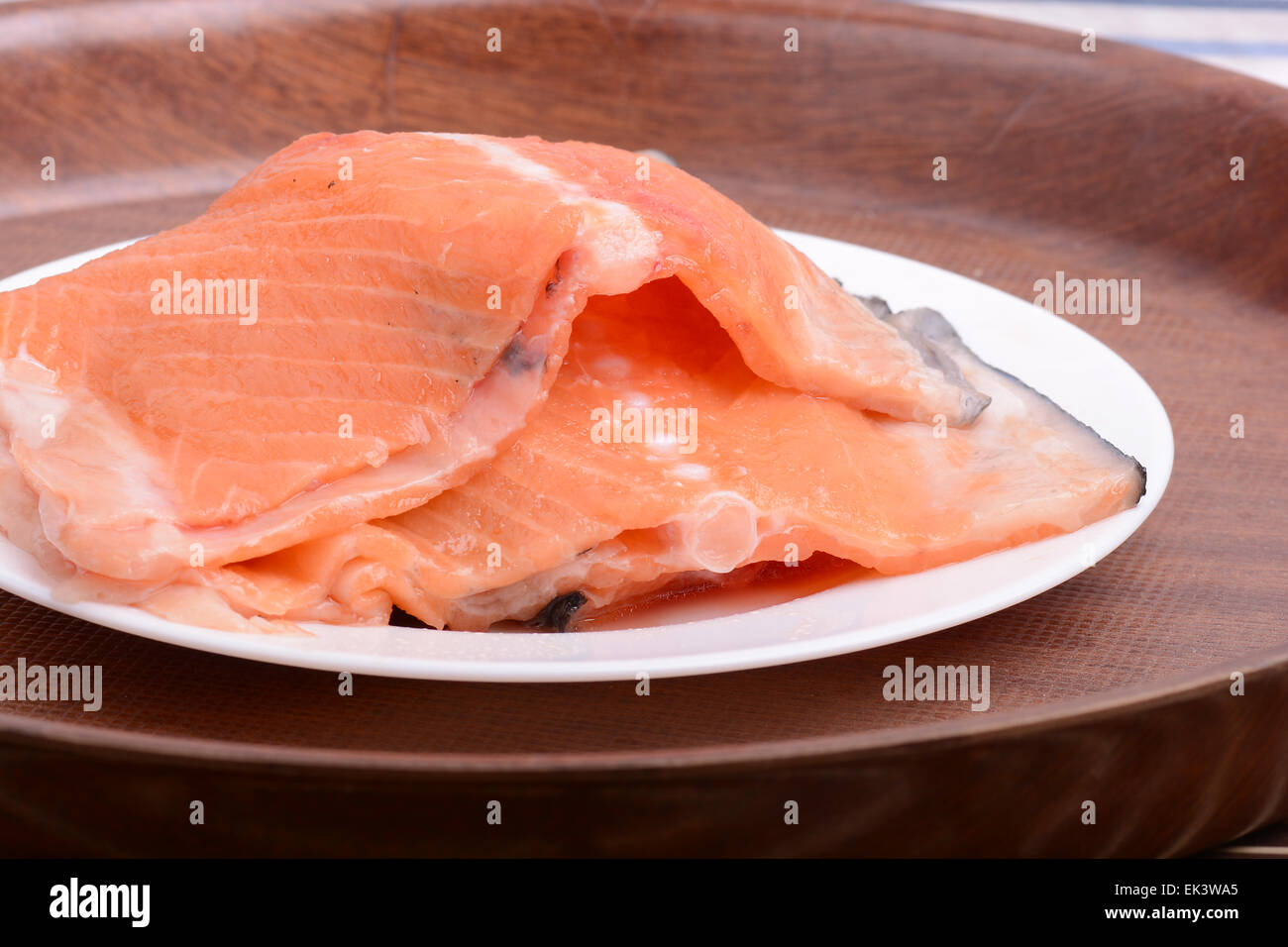 Fresh uncooked red fish fillet slices Stock Photo - Alamy