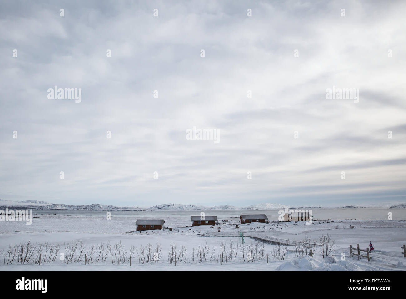 Frozen, snow covered landscape in Iceland Stock Photo - Alamy