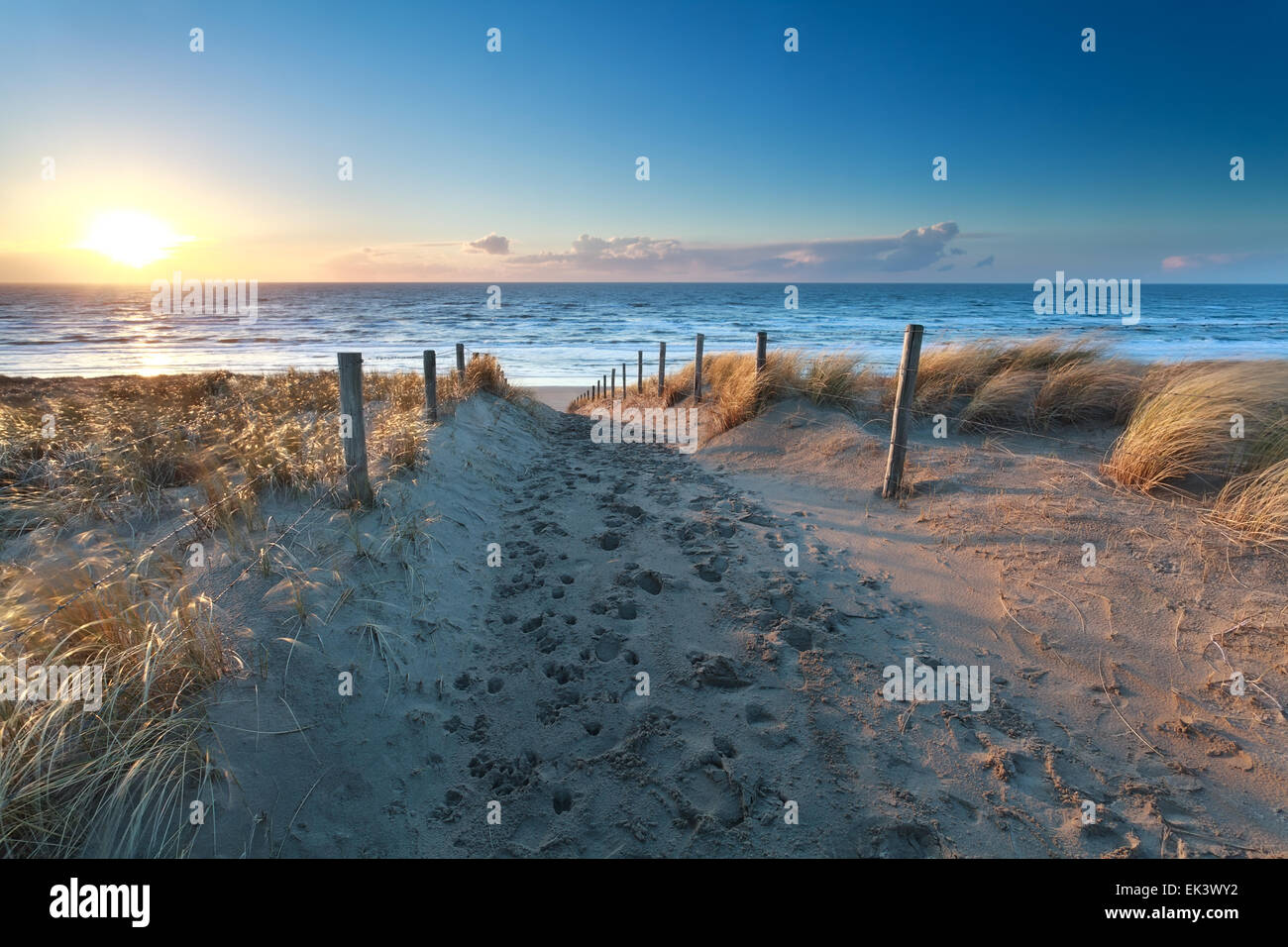Beach path sunset hi-res stock photography and images - Alamy