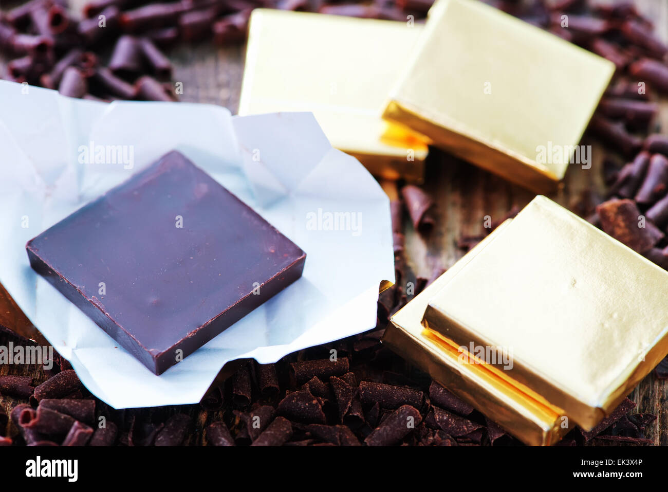 Empty chocolate wrapper table hi-res stock photography and images - Alamy
