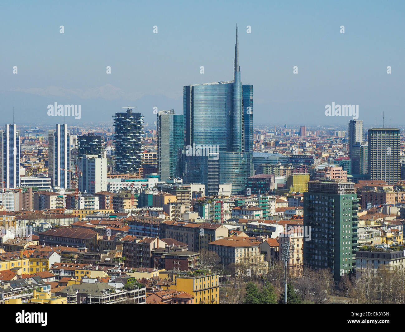 Aerial view of the city of Milan Stock Photo - Alamy