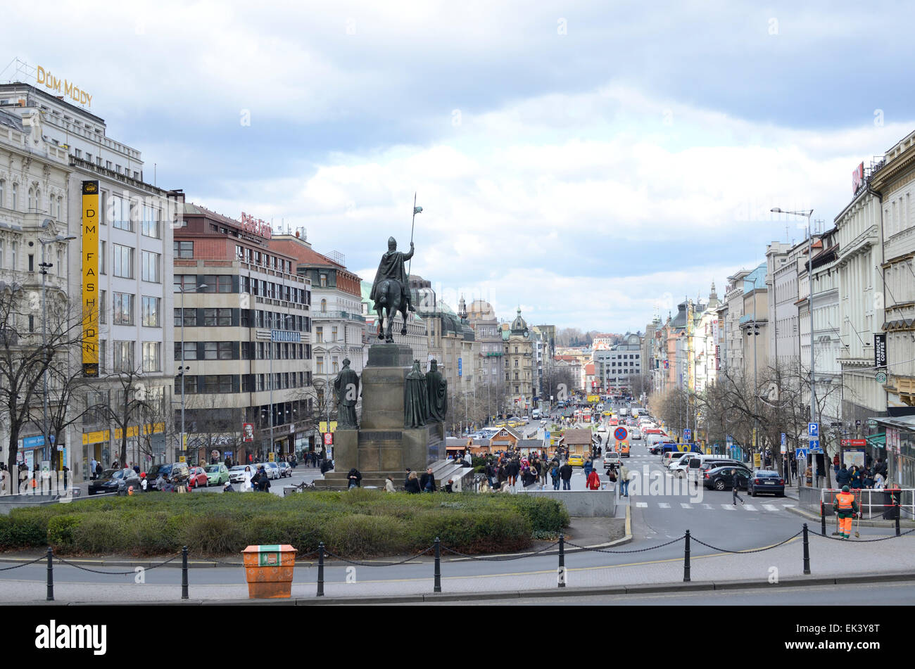 Wenceslas square monument hi-res stock photography and images - Alamy