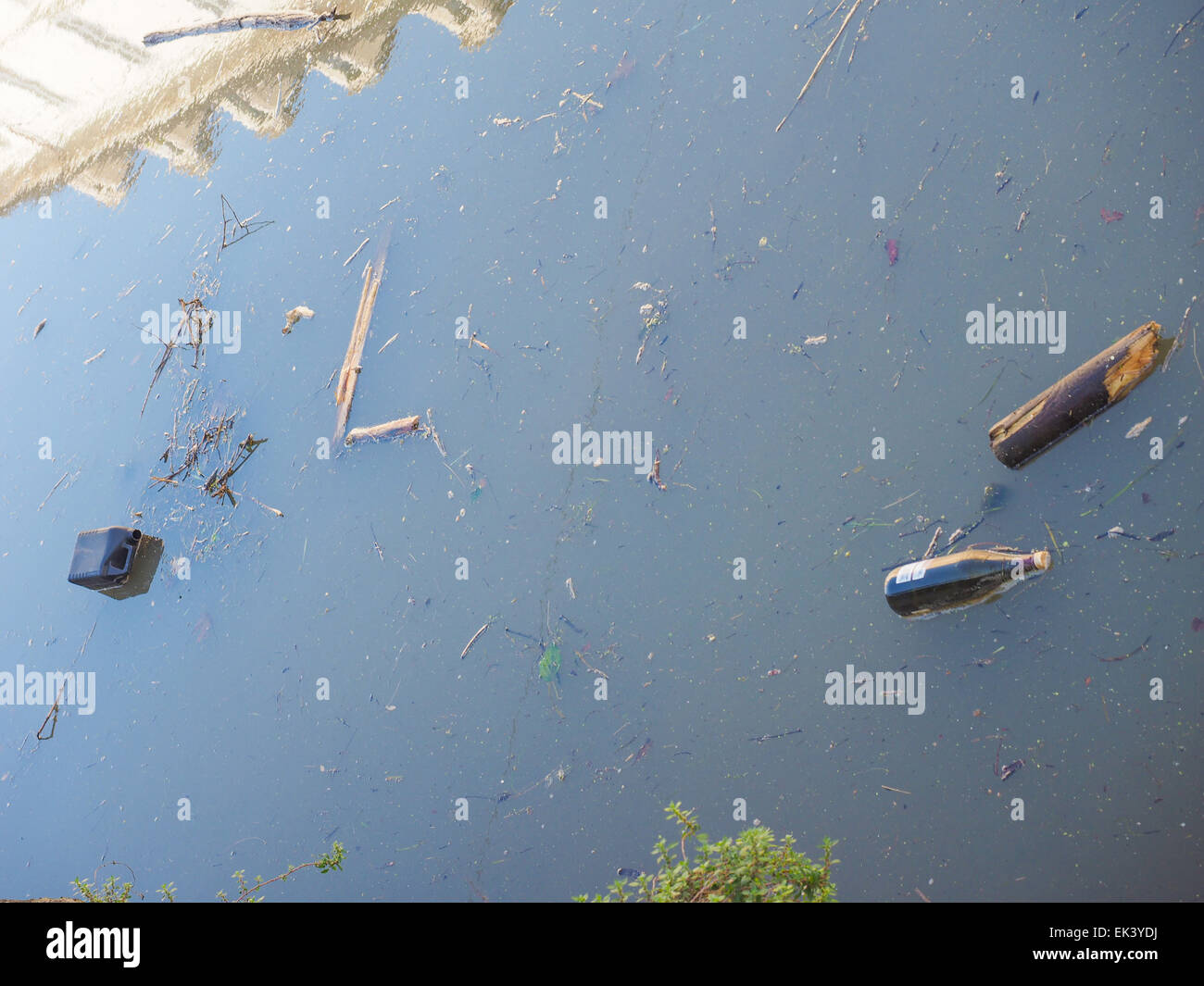 Water pollution in waterway canal Stock Photo - Alamy