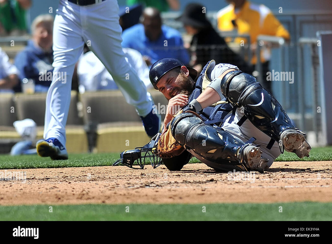 Los Angeles, CA, USA. 6th Apr, 2015. San Diego Padres catcher Derek ...
