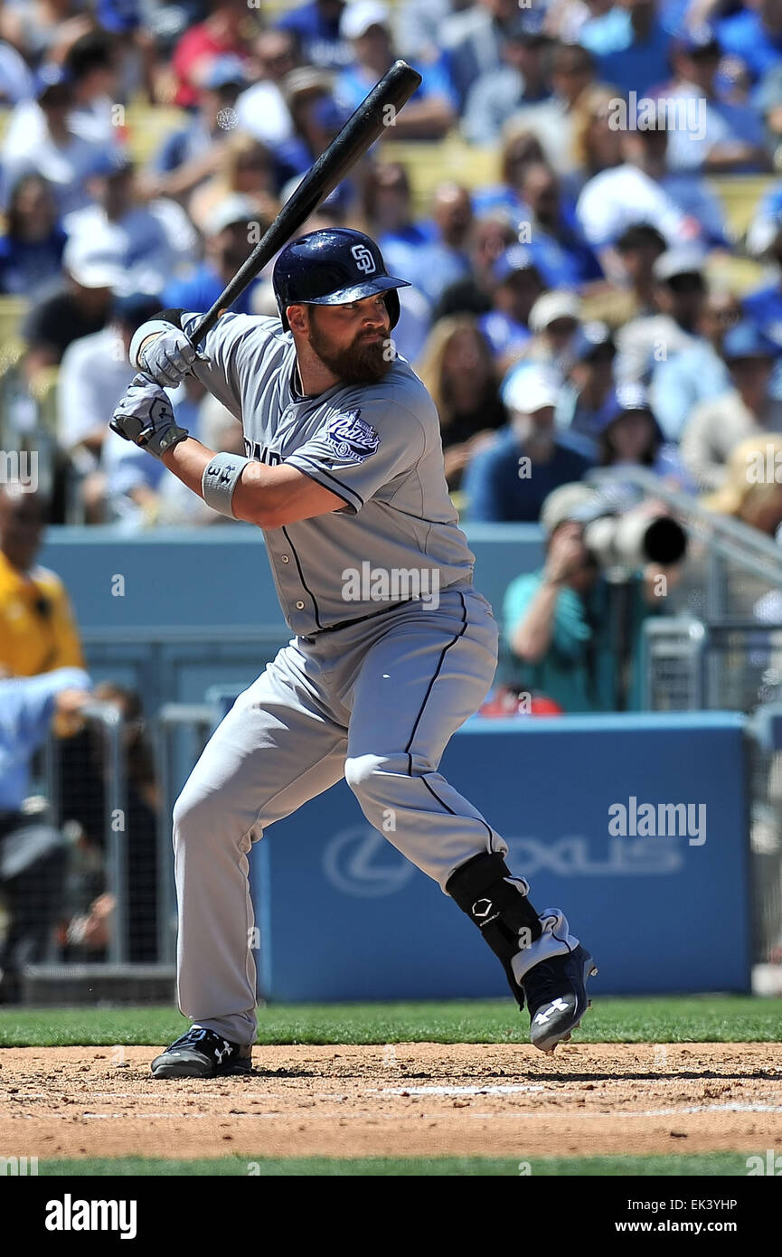 Los Angeles, CA, USA. 6th Apr, 2015. San Diego Padres catcher Derek ...