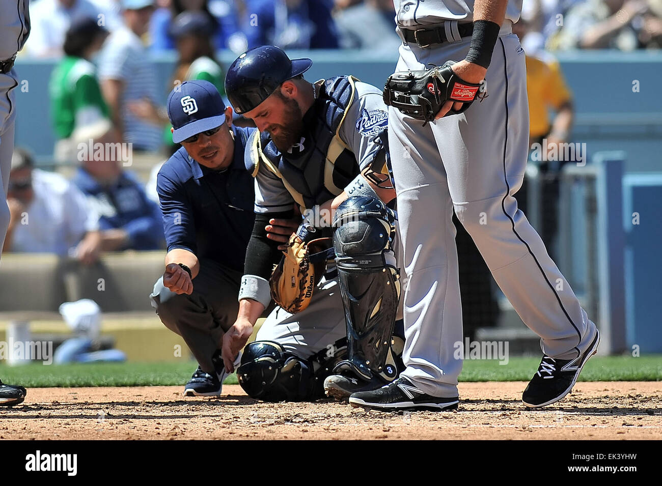 Los Angeles, CA, USA. 6th Apr, 2015. San Diego Padres catcher Derek ...