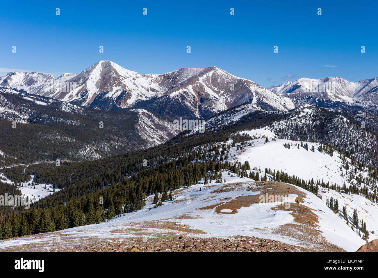 View northeast of the Sawatch Range of mountains from South Monarch ...