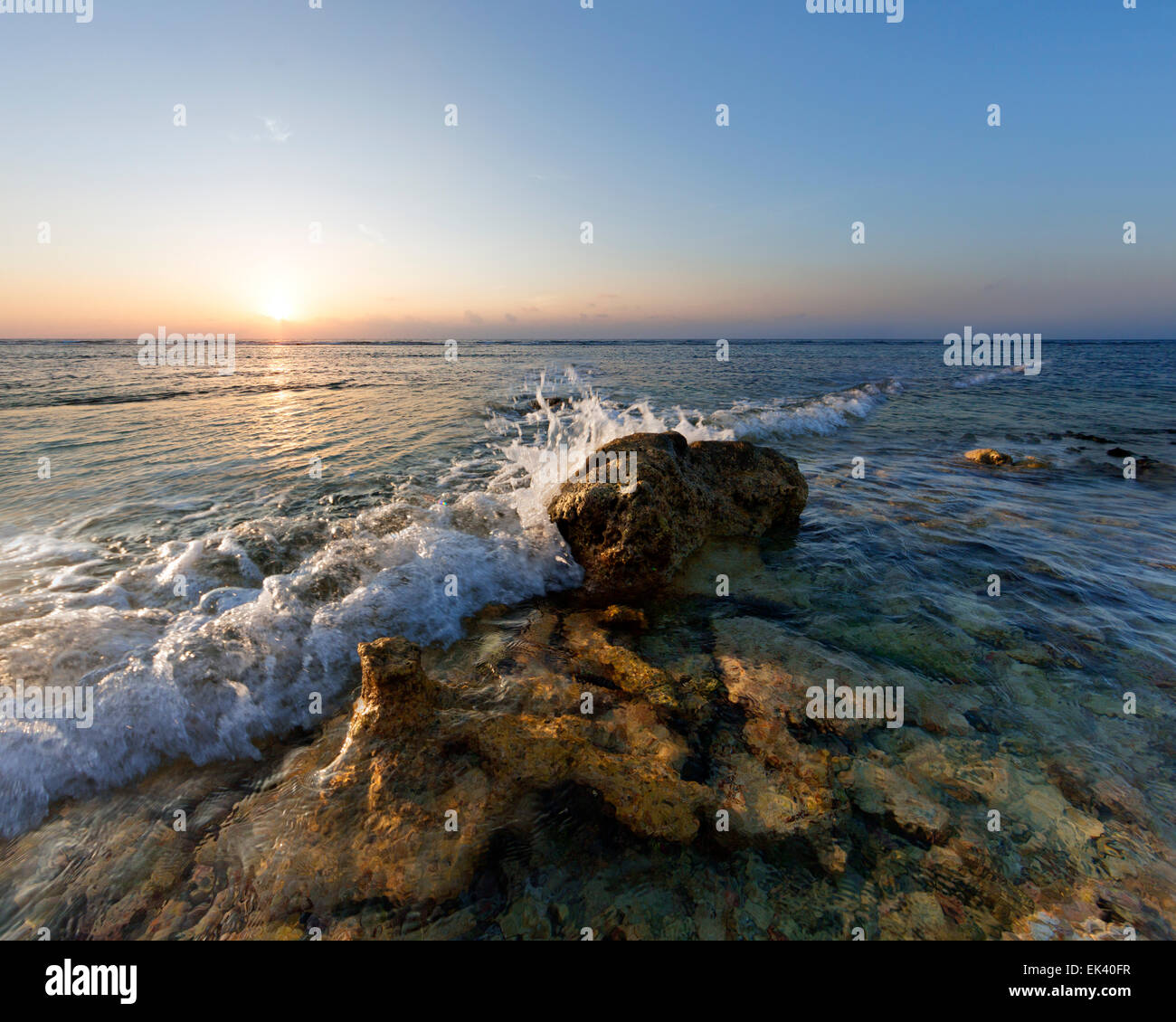 Beautiful island rocks in the water of Maldives Stock Photo - Alamy